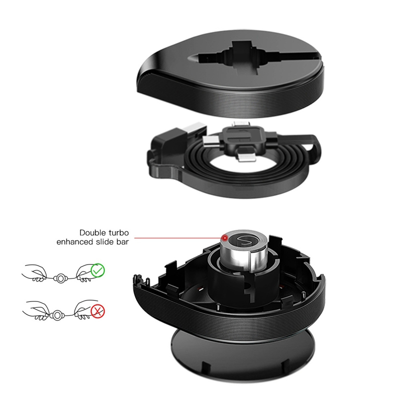 Baseus Retractable Type-C / Lightning / Micro USB Charging Cable Baseus Retractable Type-C / Lightning / Micro USB Charging Cable